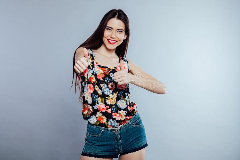 Girl Shows Good Class Good People Happy Stock Image - Image of excited ...