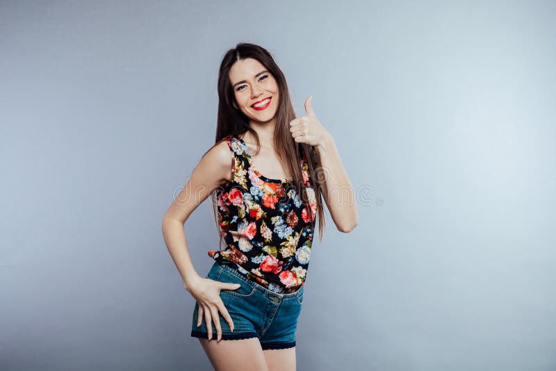 Girl Shows Good Class Good People Happy Stock Image - Image of ...