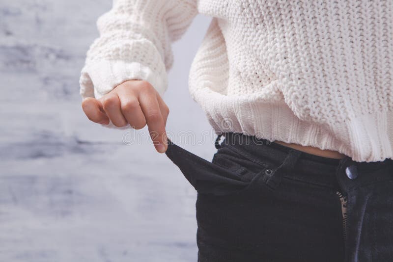 Girl Shows Her Empty Pockets Stock Photos - Free & Royalty-Free Stock ...
