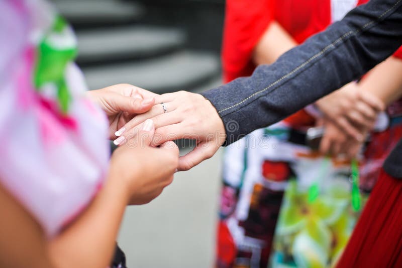 Girl Shows Her Wedding Ring Stock Image - Image of happy, length: 75160941