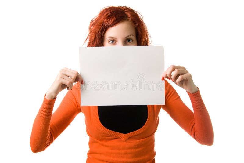 Girl with sign stock photo. Image of concepts, eyes, caucasian - 1638926