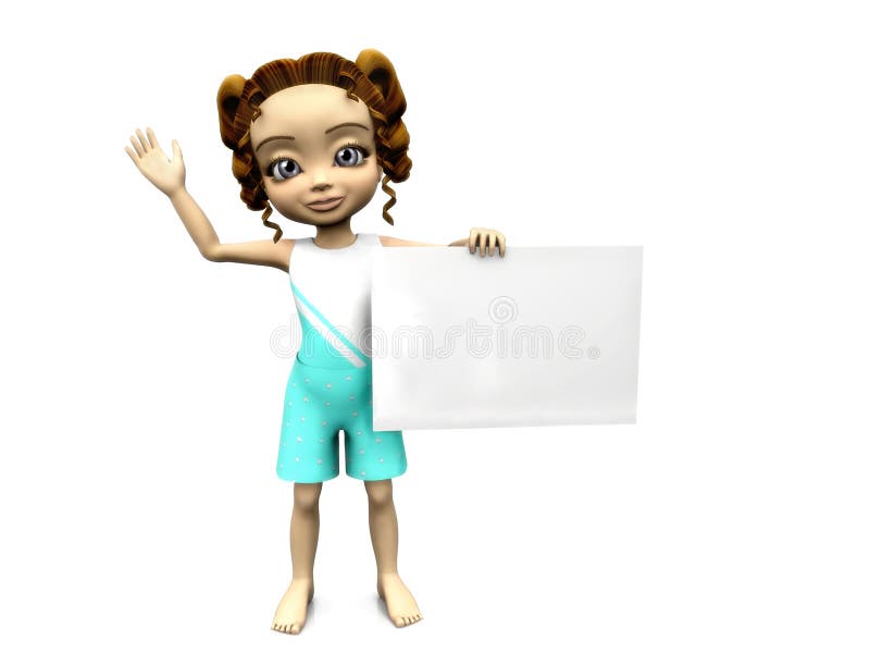 Girl with sign stock illustration. Illustration of character - 7880095