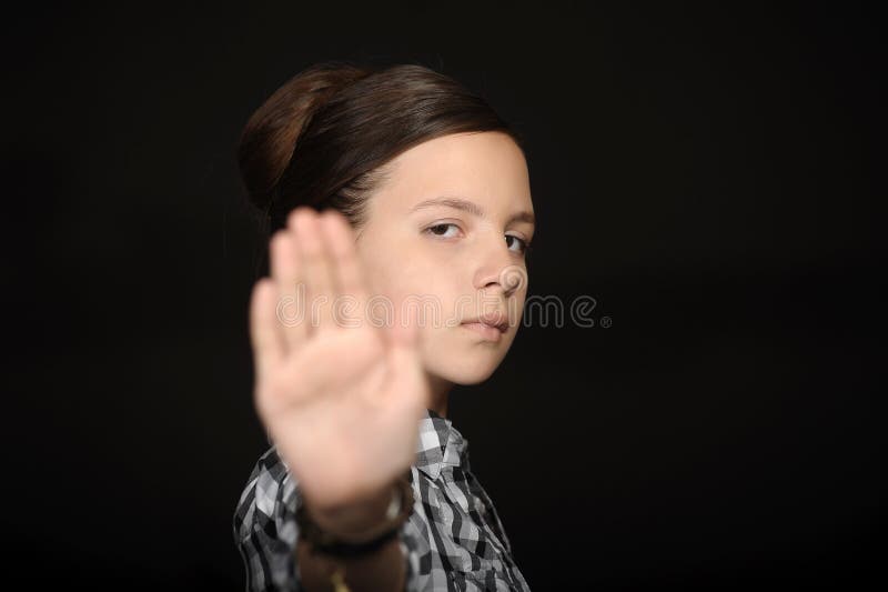 Girl signaling Success stock photo. Image of youth, young - 10580714