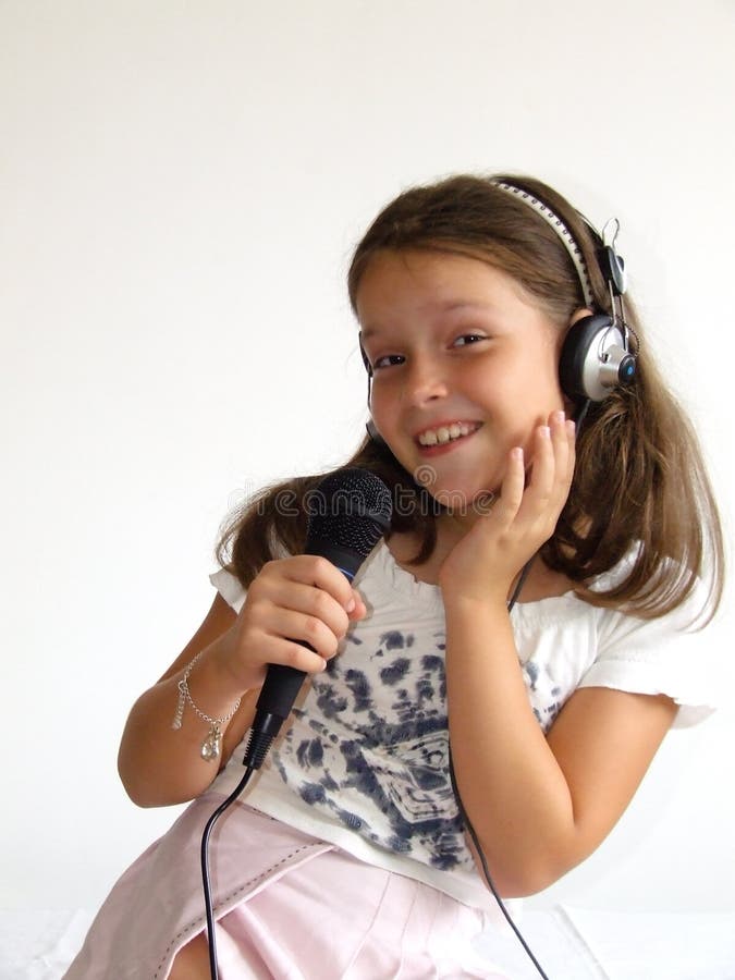 Girl sing stock image. Image of amateur, karaoke, joyful - 10511007