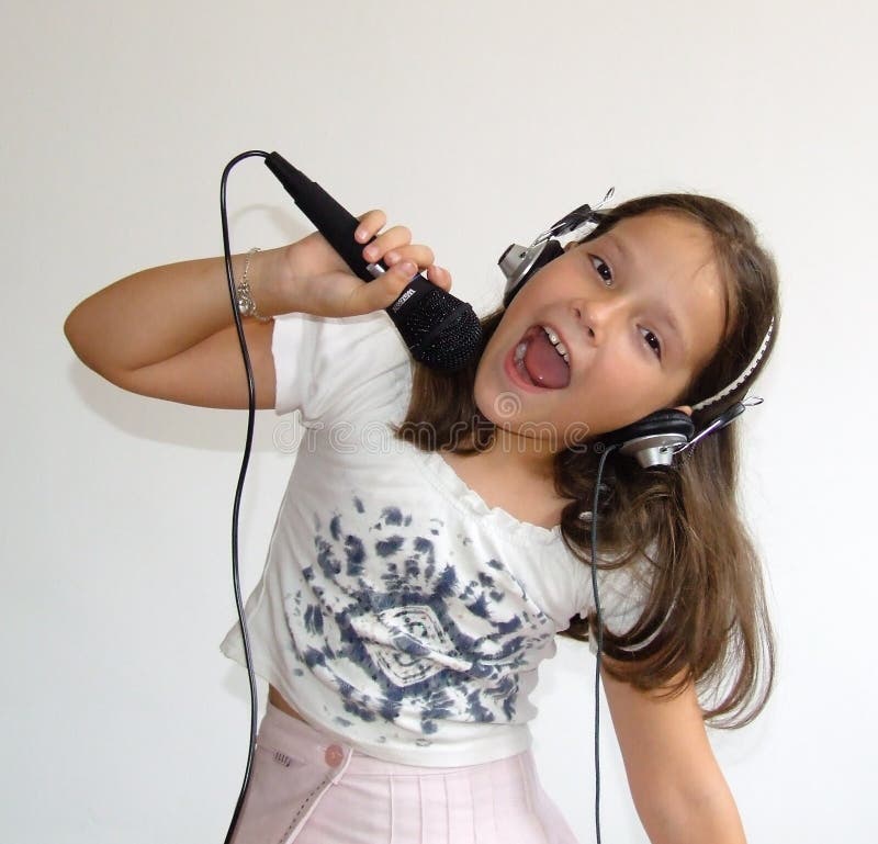 Girl sing stock image. Image of amateur, karaoke, joyful - 10511007