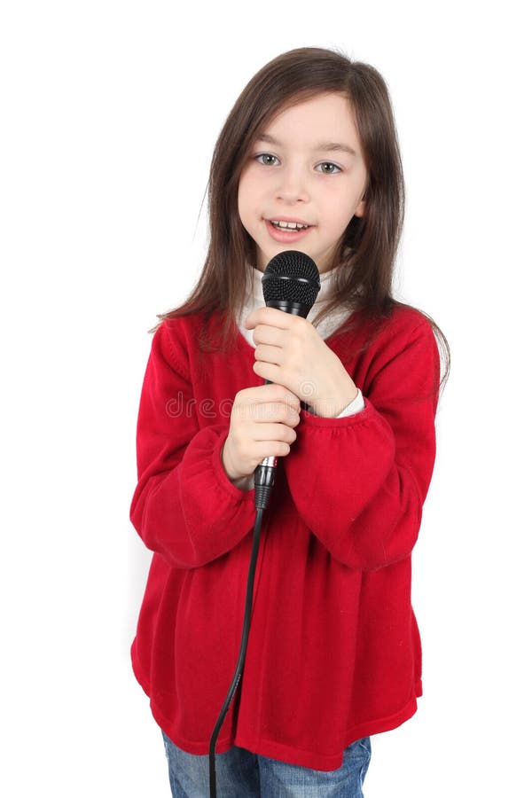 Pretty little girl singing stock photo. Image of little - 23662168
