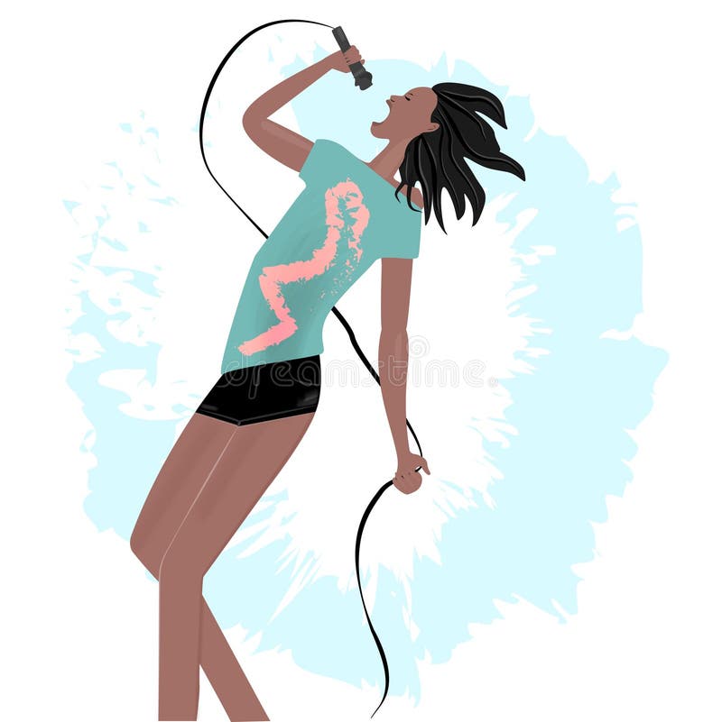 Girl singing illustration stock vector. Illustration of musician - 69313014