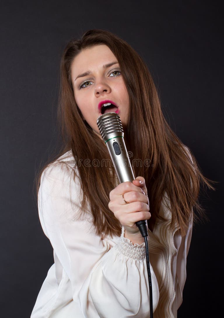 705 Happy Cute Teen Girl Microphone Stock Photos - Free & Royalty-Free ...