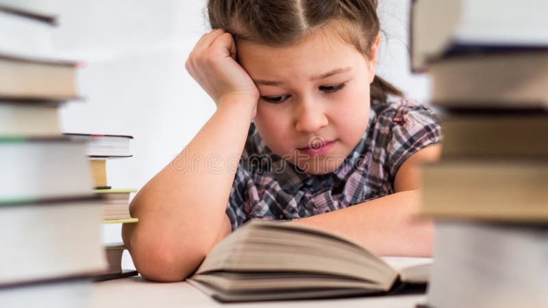Girl reading books stock image. Image of adversity, ideas - 30195697