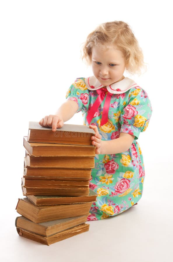 4,196 Girl Sitting Stack Books Stock Photos - Free & Royalty-Free Stock ...