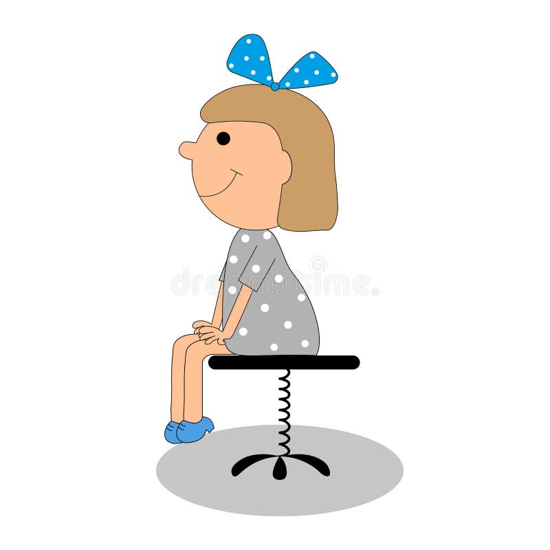 Girl Sitting on a Chair. Vector Illustration for Your Design. Stock ...