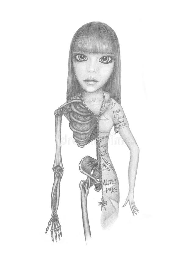 Girl-skeleton stock illustration. Illustration of skeleton - 23526916