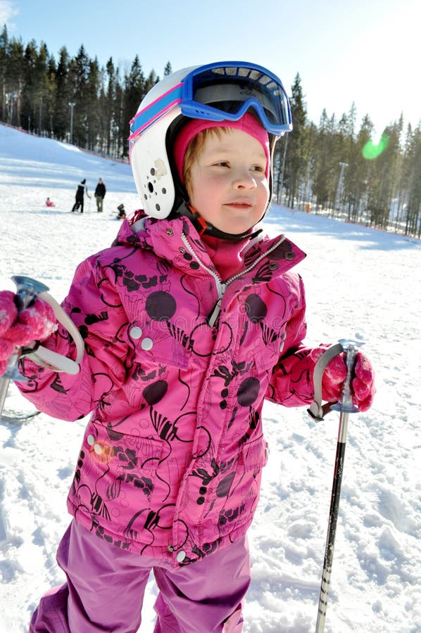 Girl skiing stock image. Image of copy, skiing, snow - 13529585