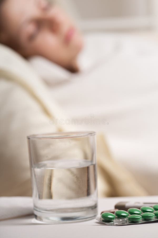 Girl Sleeping after Taking Medication Stock Image - Image of girl ...