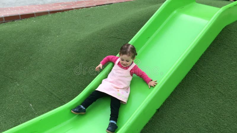 Girl Sliding Down on Water Slide in Waterpark. Stock Footage - Video of ...