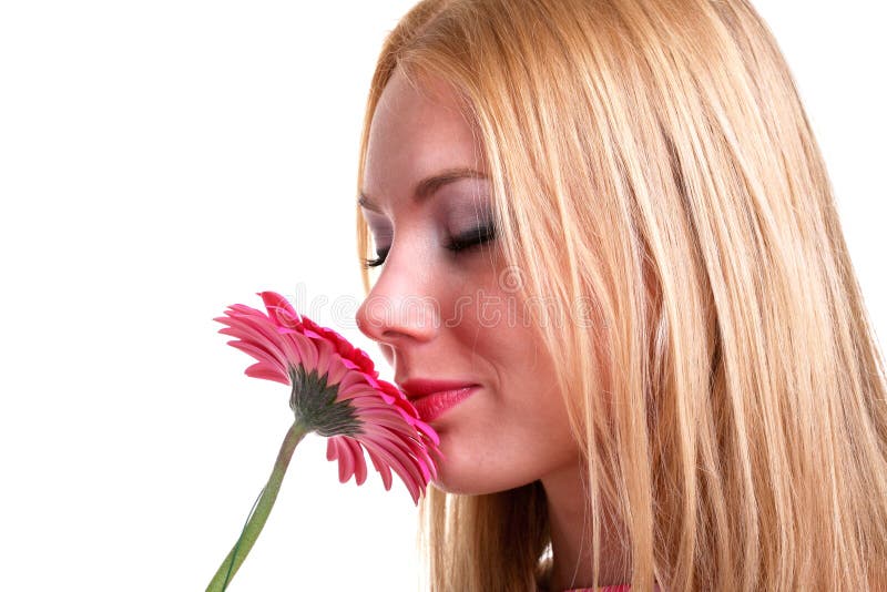 Person Smelling Flowers