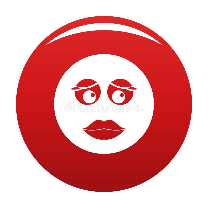 Girl smile icon vector red stock vector. Illustration of design - 141680337