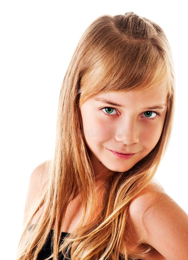 The girl smiles. stock photo. Image of background, person - 12293502