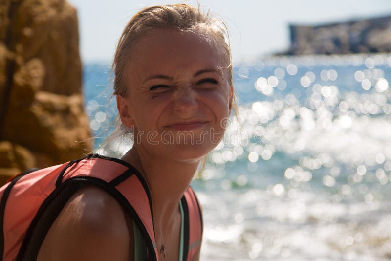 Girl smiling happy stock photo. Image of adventure, calm - 51422850