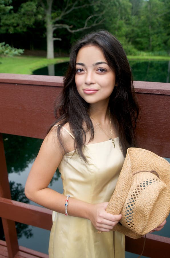 Girl smiling in Cowboy hat stock photo. Image of teenager - 20795332