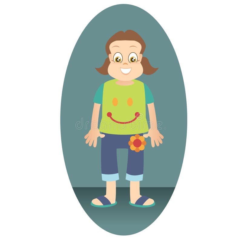 Girl Smiling. Vector Illustration Decorative Design Stock Vector ...