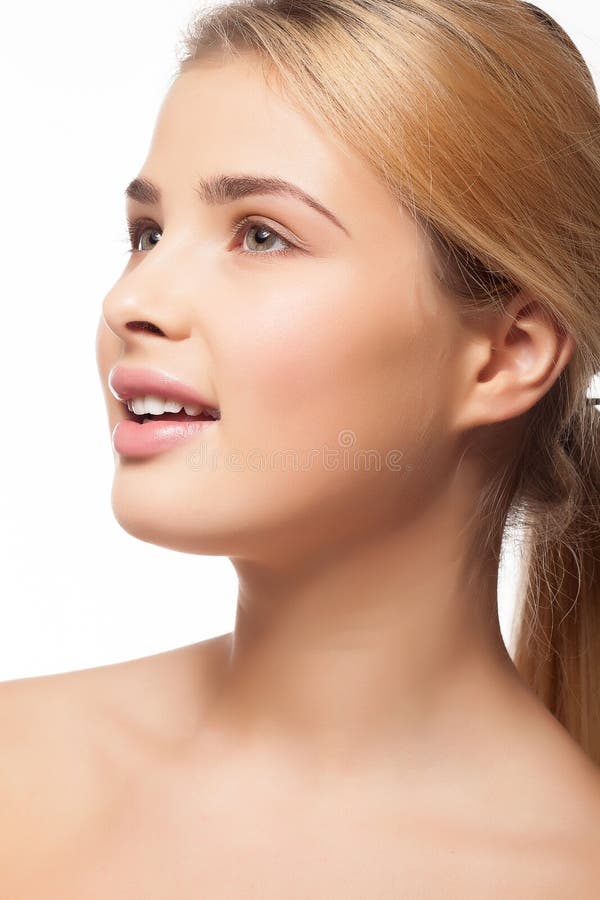 Girl Smiling on White Background Stock Photo - Image of human, lady ...