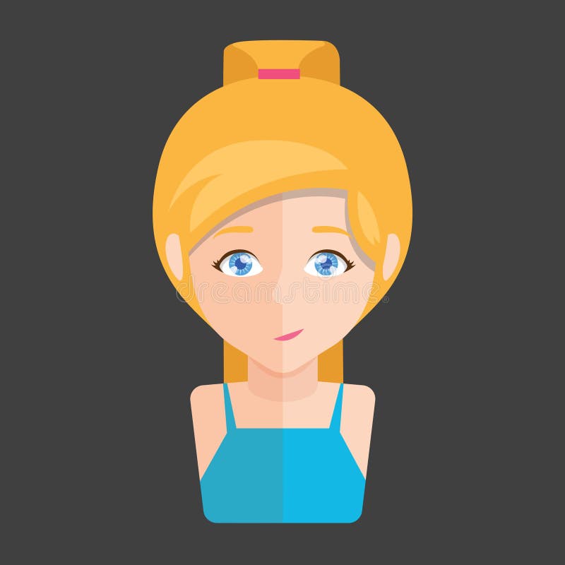 Girl Smirking. Vector Illustration Decorative Design Stock Vector ...