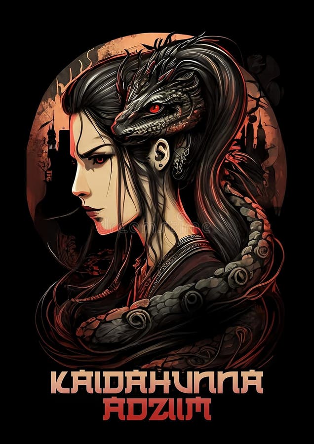 Girl and Snake Warrior Japanesse Stock Photo - Image of snake, girl ...