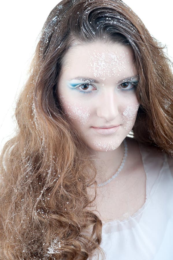 Girl with snow make-up stock image. Image of snow, beautiful - 23223757