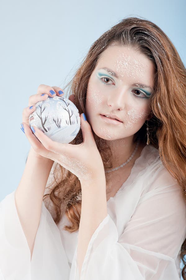 Girl with snow make-up stock photo. Image of beauty, snowflake - 23224142