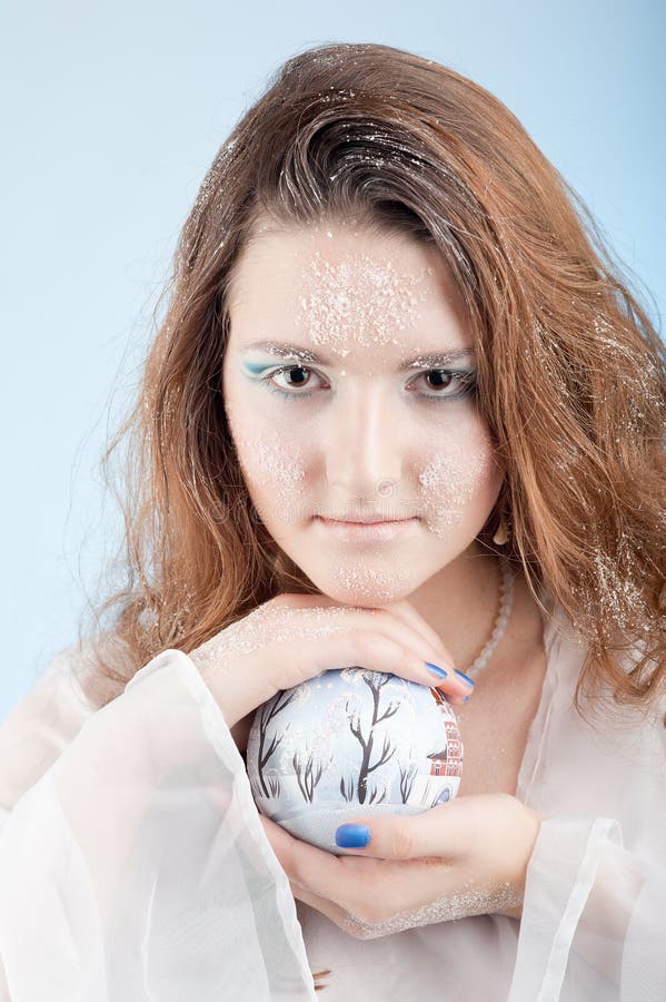 Girl with snow make-up stock photo. Image of makeup, model - 23224216