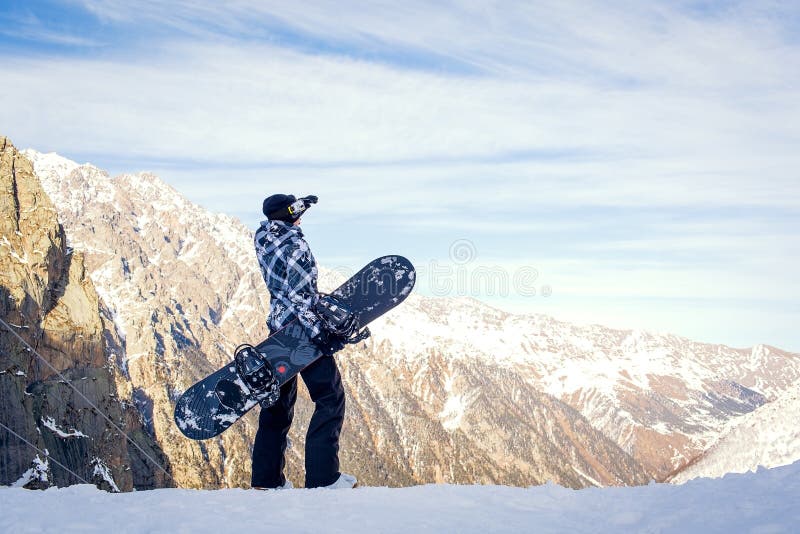 The Girl with the Snowboard Stock Photo - Image of nature, happy: 51850038