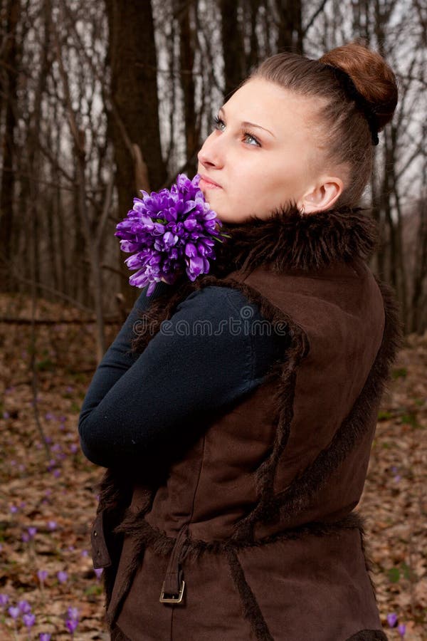 Girl with snowdrops stock photo. Image of sensuality - 24228044