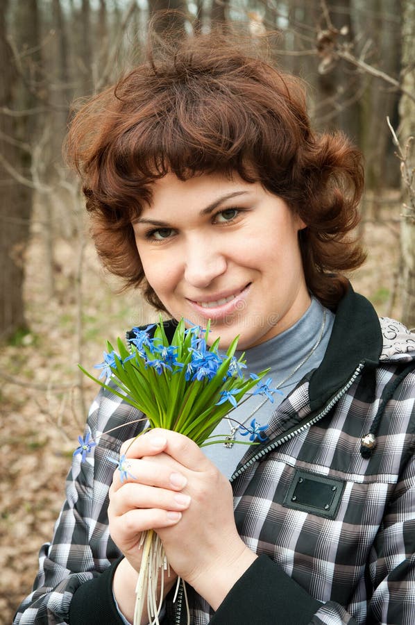 Girl with snowdrops stock image. Image of fresh, model - 51807105