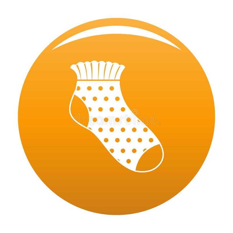 Girl sock icon orange stock illustration. Illustration of style - 124376242