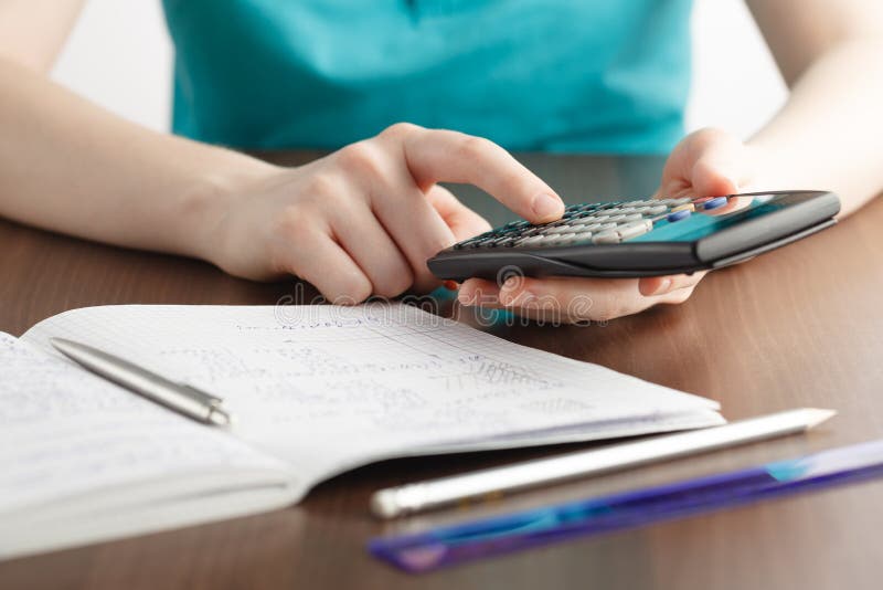 Girl Solving a Math Problem Stock Image - Image of beautiful, education ...