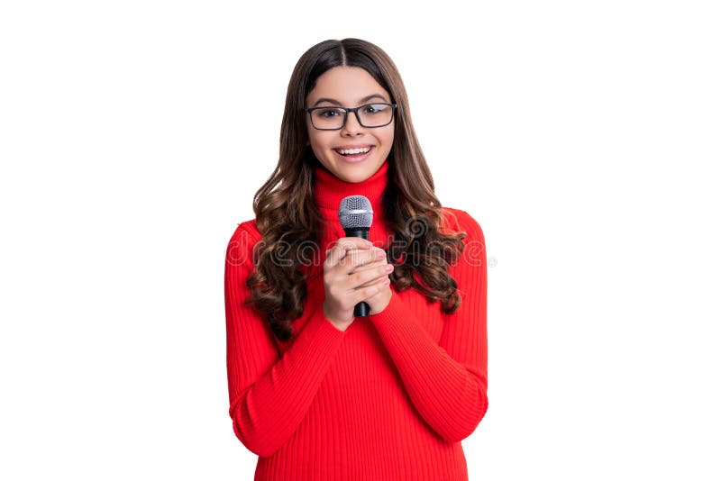 Girl Speaker Conducting Interviews. Girl Speaker Asking Questions ...