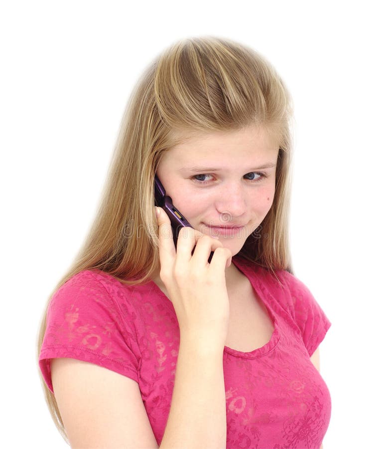 Girl Speaking Over Telephone Stock Image - Image of girl, speak: 18538127