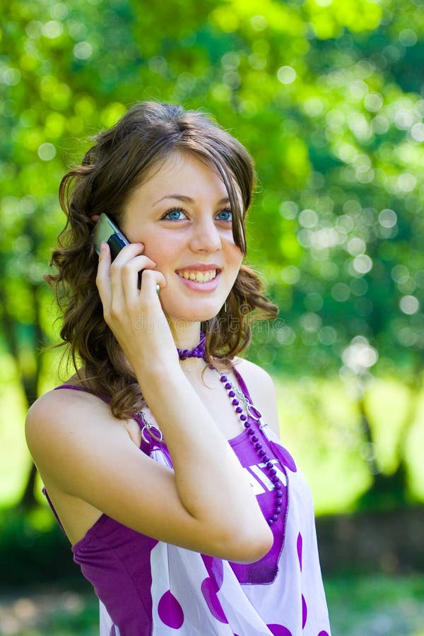 Girl speaking on phone stock photo. Image of hair, fresh - 5536870