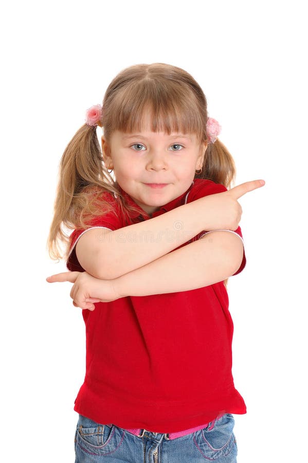 The girl specifies a way stock photo. Image of person - 14915832