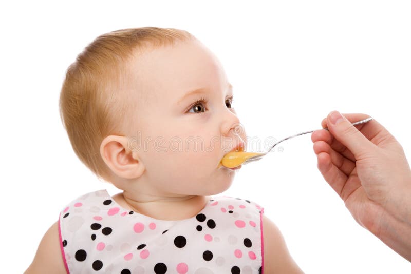 Girl with spoon stock image. Image of little, adorable - 15750703