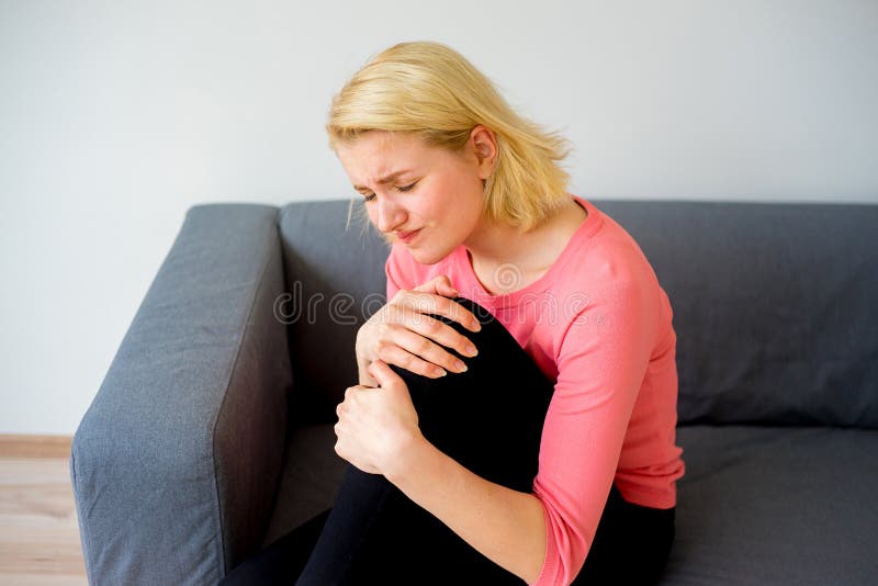 Girl sprained her leg stock photo. Image of joint, medical - 97697028