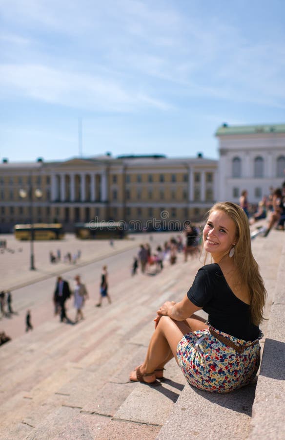 Girl and square stock photo. Image of hair, europe, person - 25934062