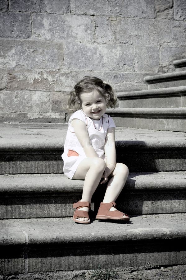 Girl on stairs stock image. Image of smiles, smile, outdoors - 1184743
