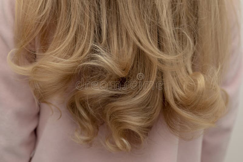 A Girl is Standing Back with Beautiful Curly Hair Stock Image - Image ...