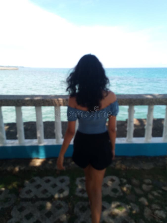 A Girl Standing in a Back View Stock Image - Image of girl, standing ...