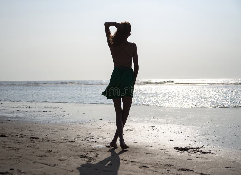 Girl Standing On The Beach Stock Image Image Of Teenager 259102933