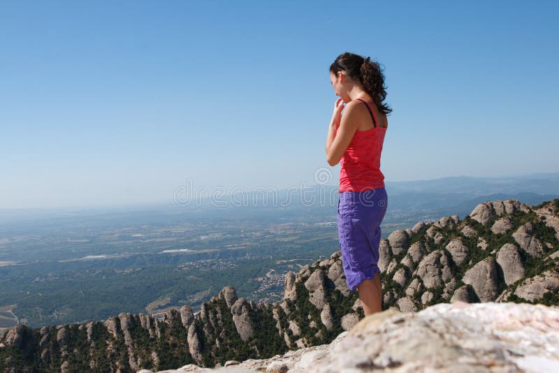 Girl standing at the edge stock image. Image of remote - 16276581