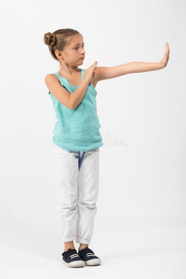 A Girl is Standing in a Fighting Stance Stock Image - Image of fist ...