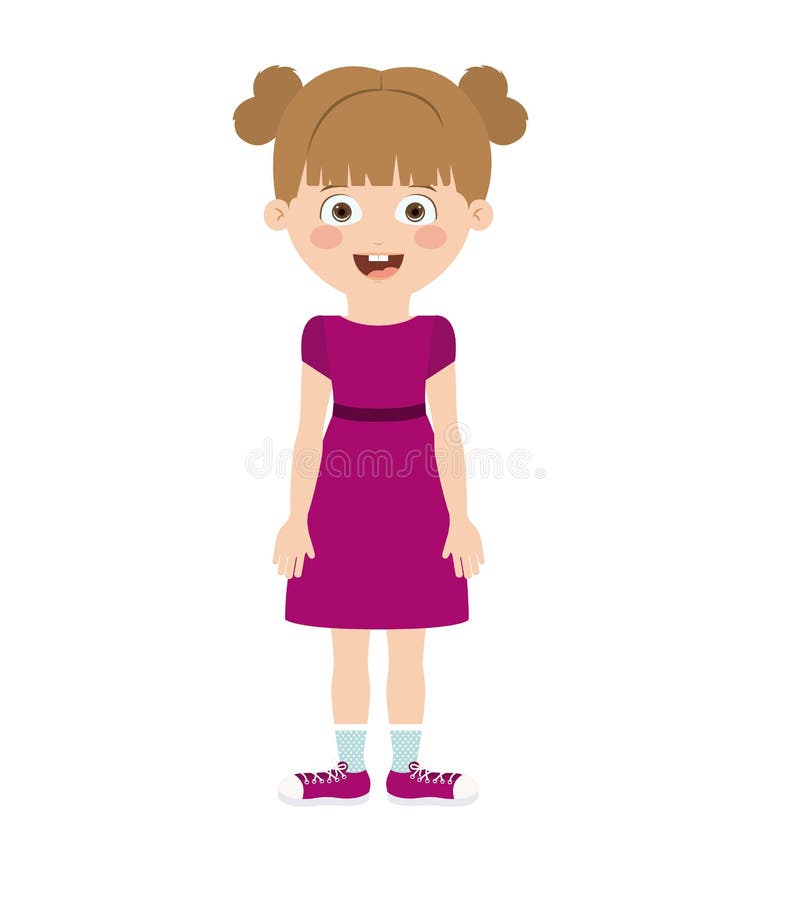 Girl Standing in Front Icon Design Stock Vector - Illustration of smile ...
